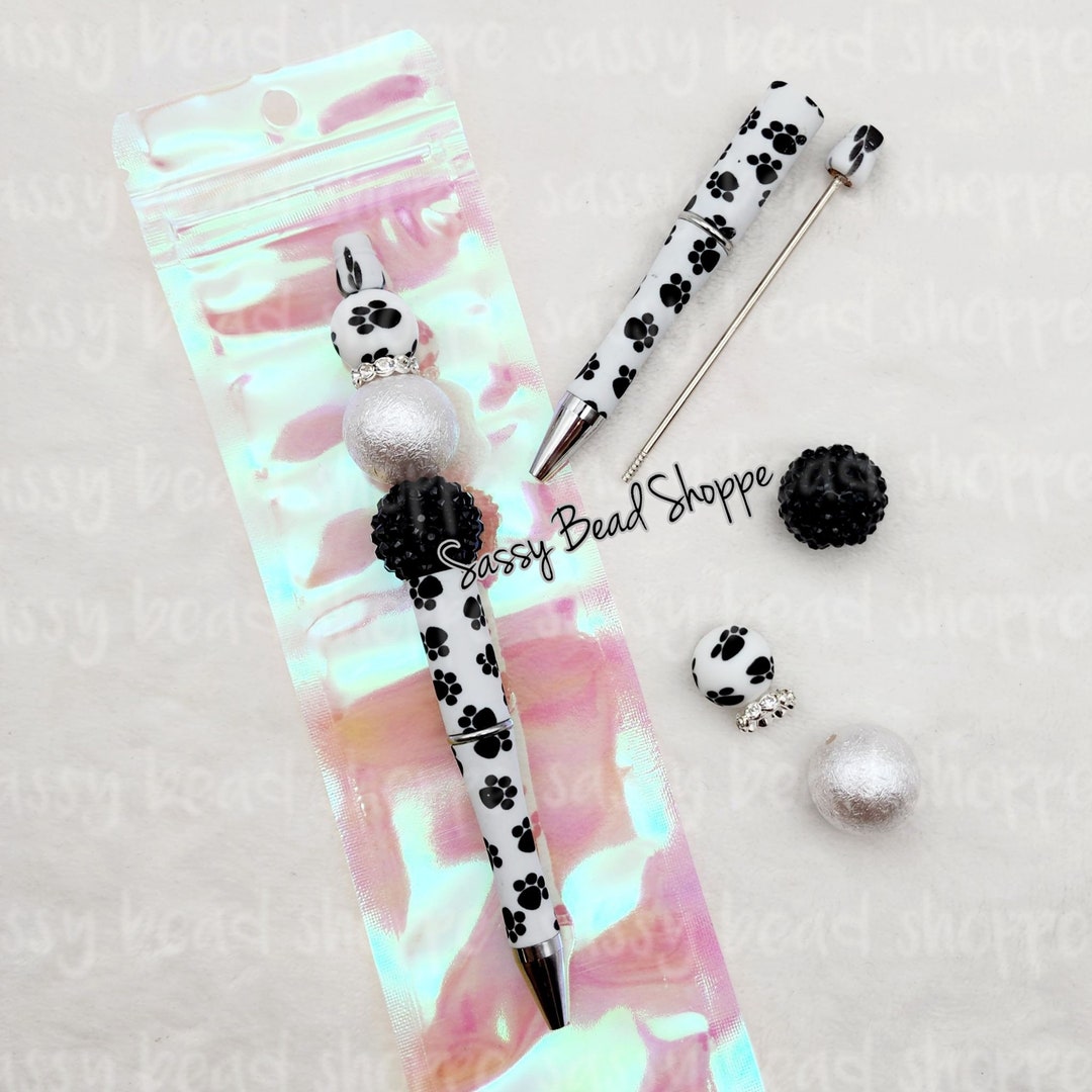 Pawfect Paw Printed Beadable Pen Kit, Dog Lover DIY Craft PLASTIC Pen ...