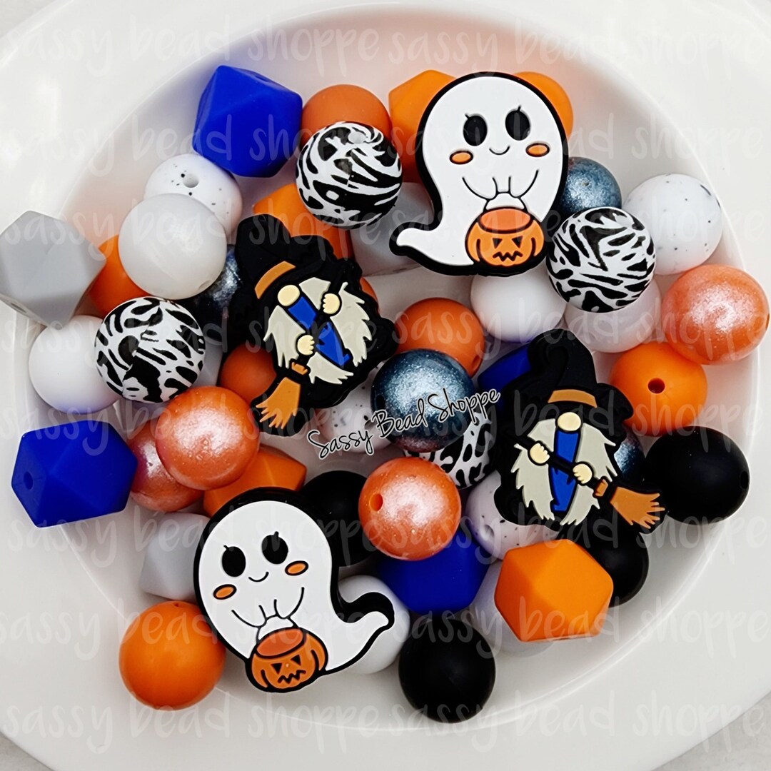 Happy Ghoul Silicone Bead Mix, Bulk Set, Bulk Mix of Beads, Beads for ...