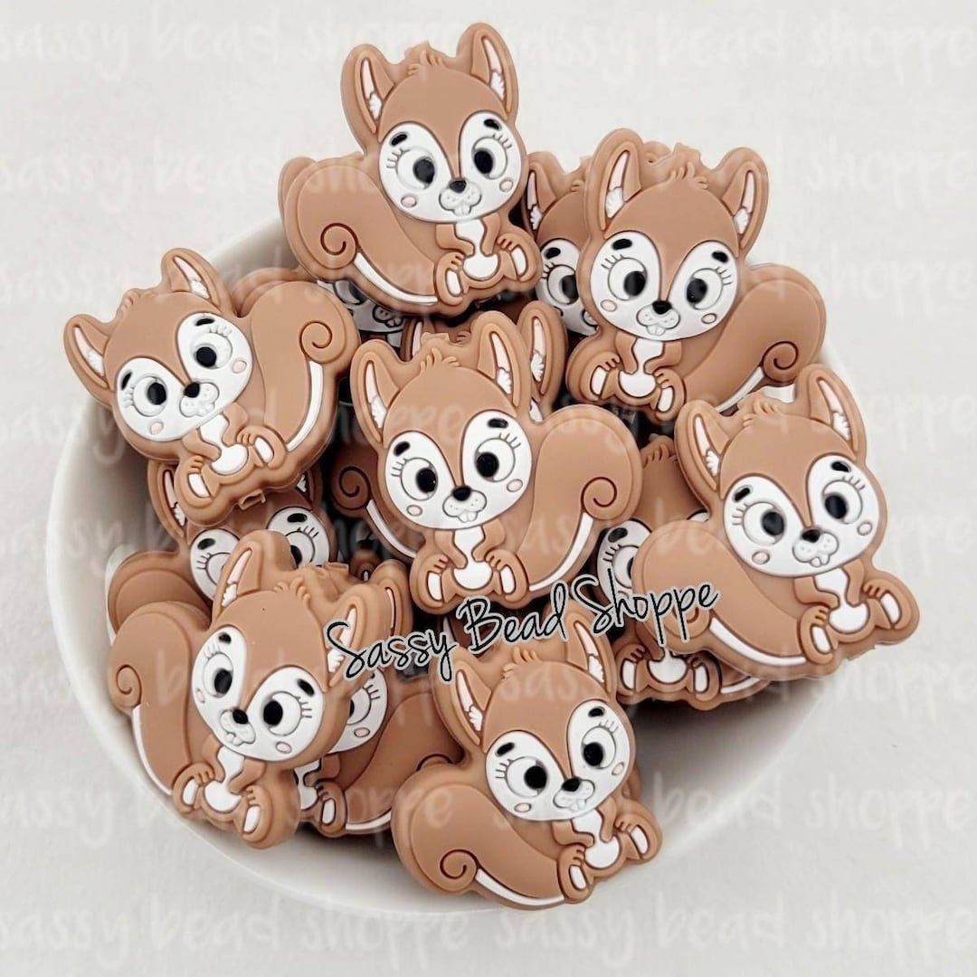 Brown Squirrel Silicone Beads, Squirrel Silicone Pendant, Squirrel ...
