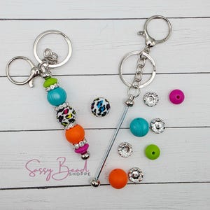 Retro Keychain Kit, 90's Beadable Key Chain, Lisa Frank Beaded Keychain ...