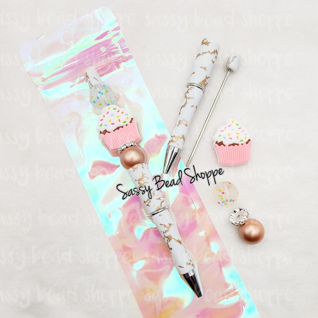 Classy Cupcake Beadable Pen Kit, Cupcake DIY Craft PLASTIC Pen Kit ...