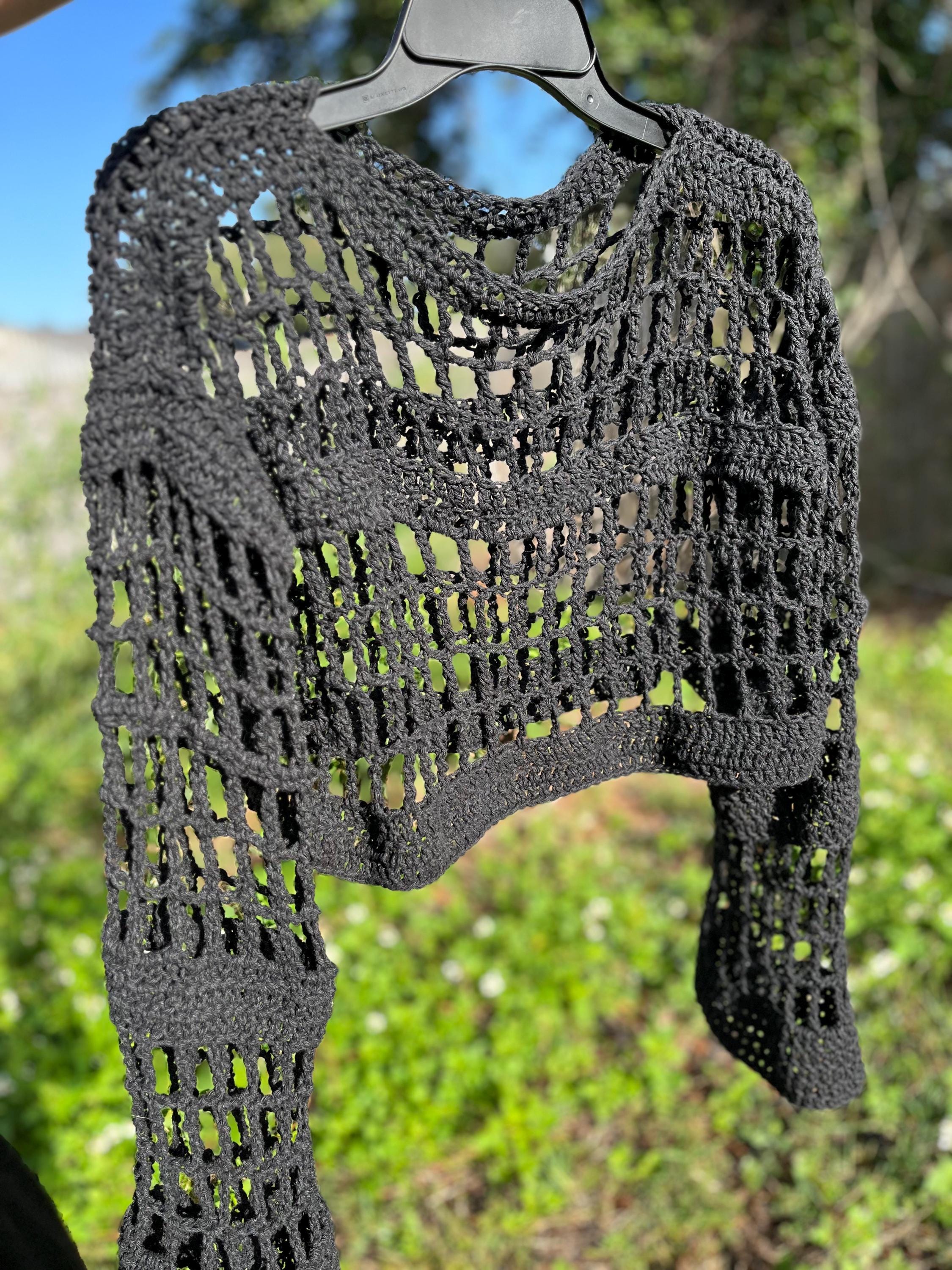 Hand Crochet Mesh Shirt - Etsy