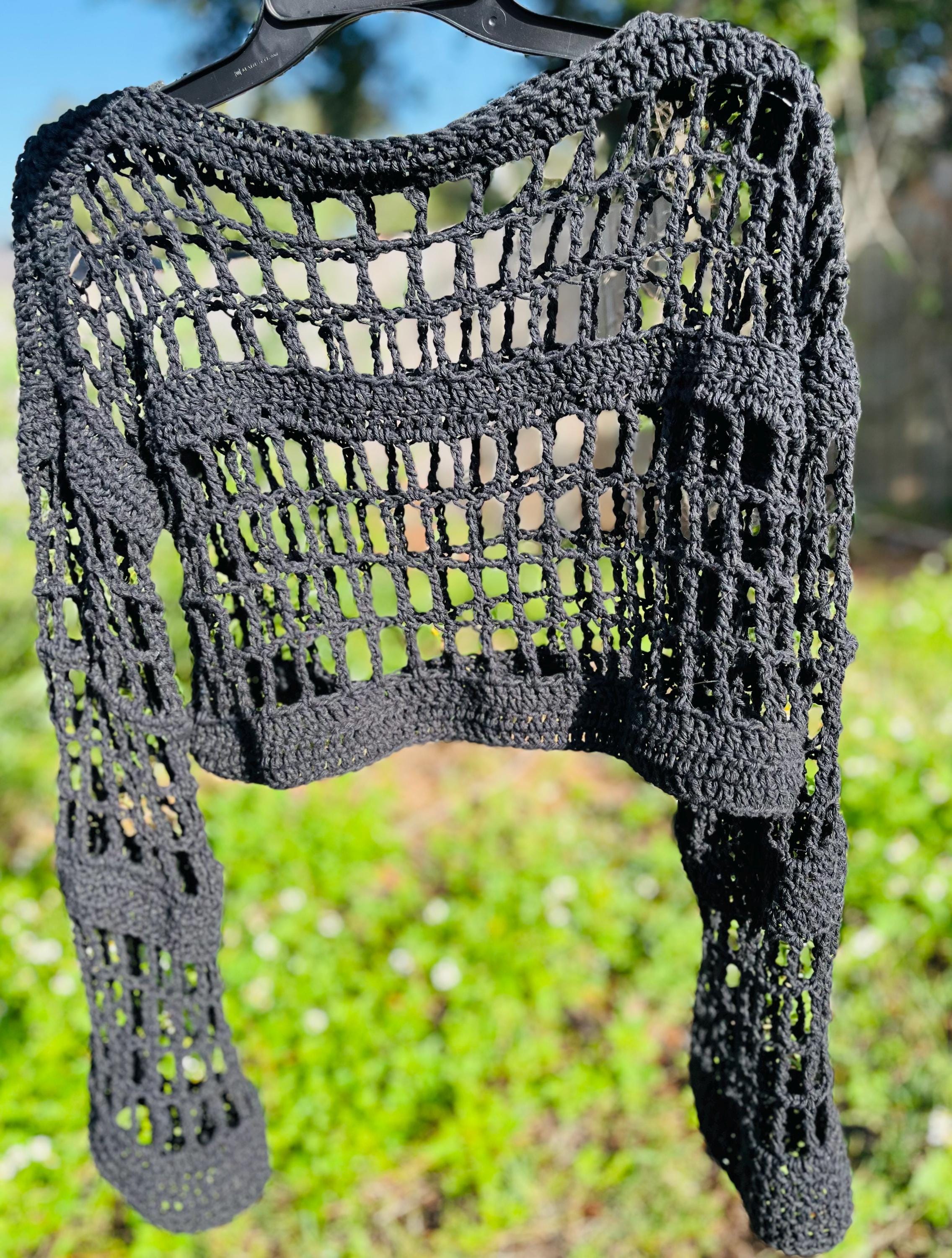 Hand Crochet Mesh Shirt - Etsy