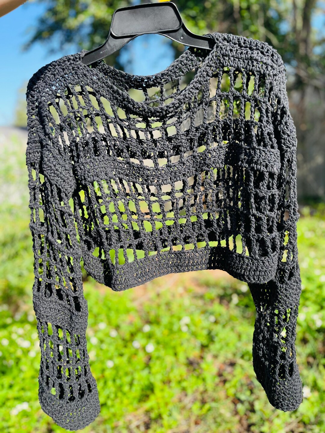 Hand Crochet Mesh Shirt - Etsy