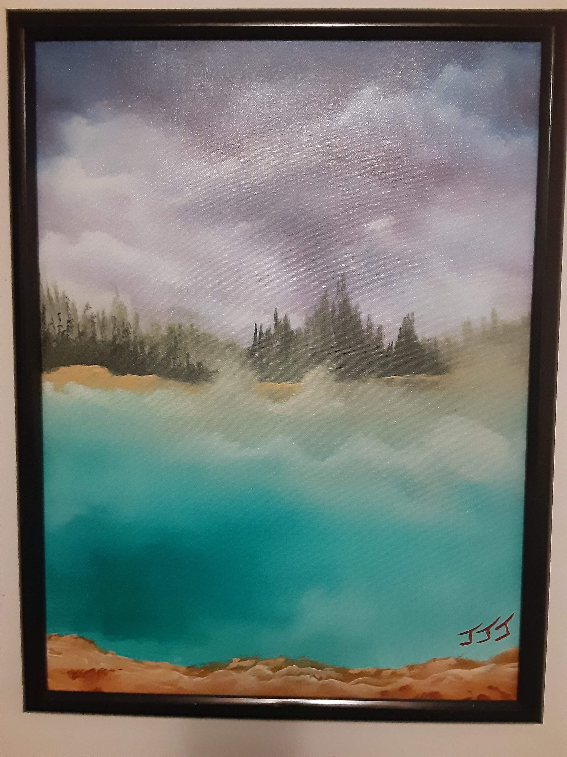 Frames Landscape Oil Painting of the West Thumb Basin in Yellowstone ...