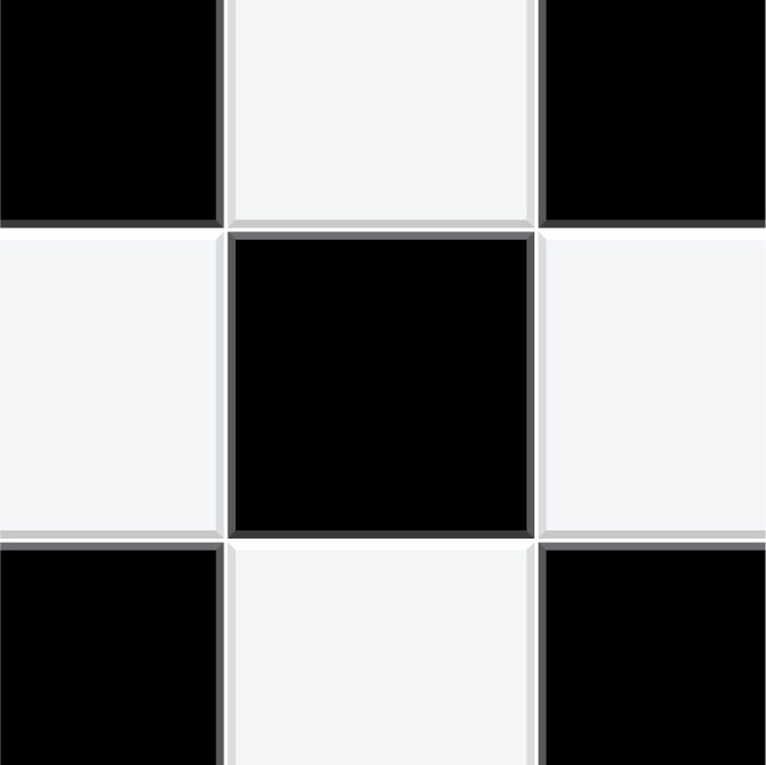 1/6 Dollhouse Black and White Square Tile Flooring 1:6 Miniature ...