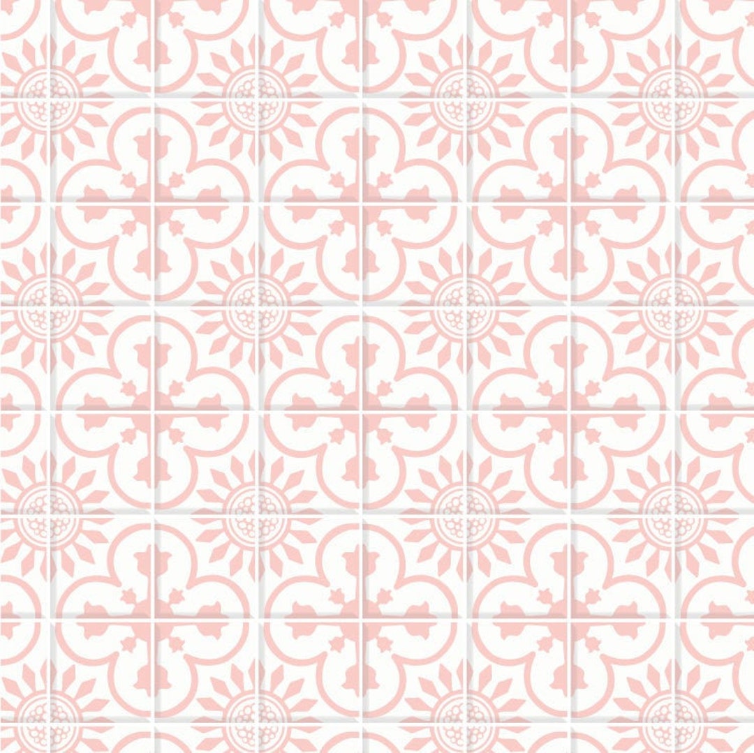 Dollhouse Flooring 1:12 Pink & White Square Tile Wallpaper Miniature ...