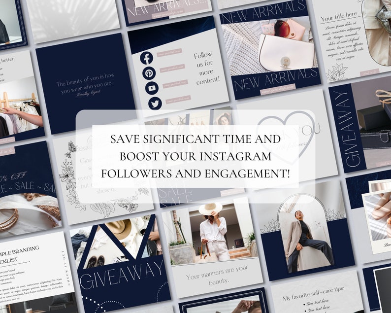 60 Royal Blue Instagram Templates, Post and Story, Branding Social ...