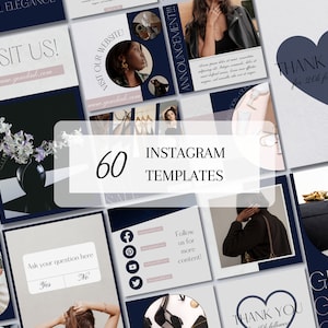 60 Royal Blue Instagram Templates, Post and Story, Branding Social ...