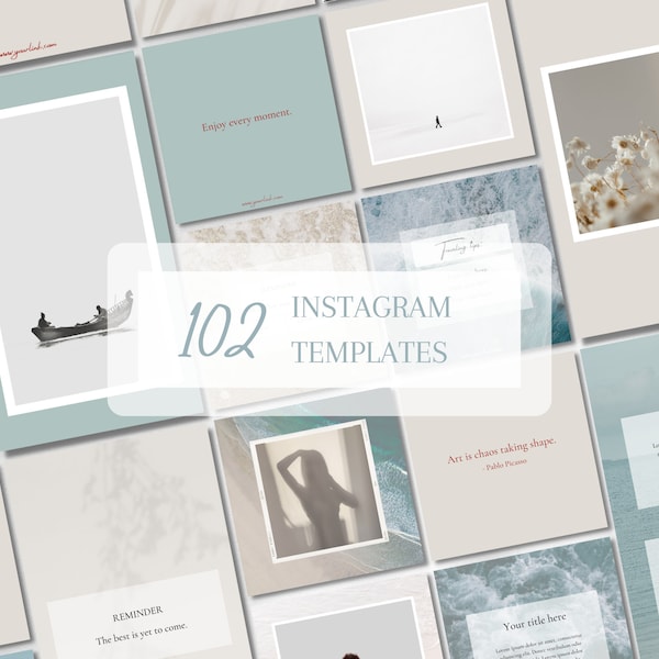 Blue Instagram Template - Etsy