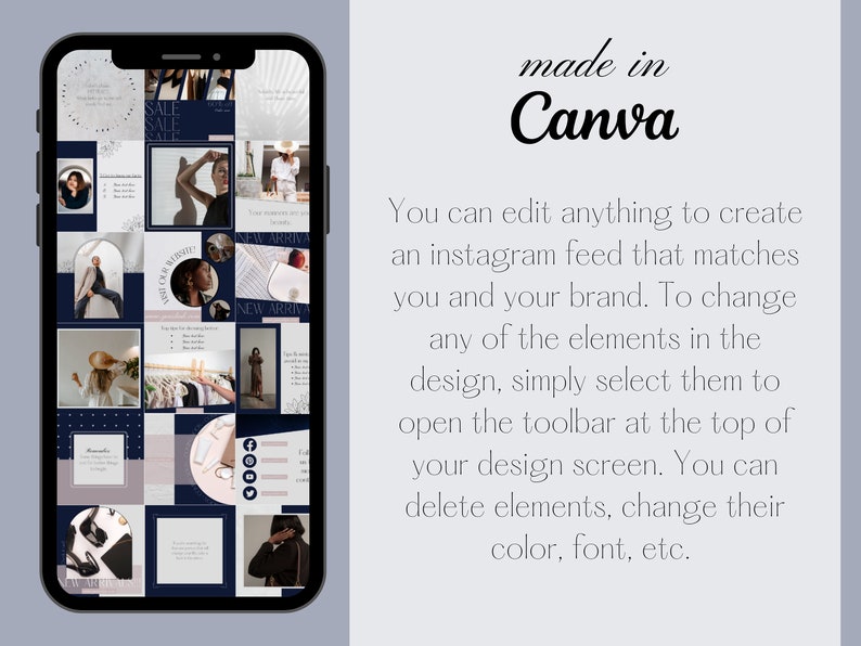 60 Royal Blue Instagram Templates Post and Story Branding - Etsy
