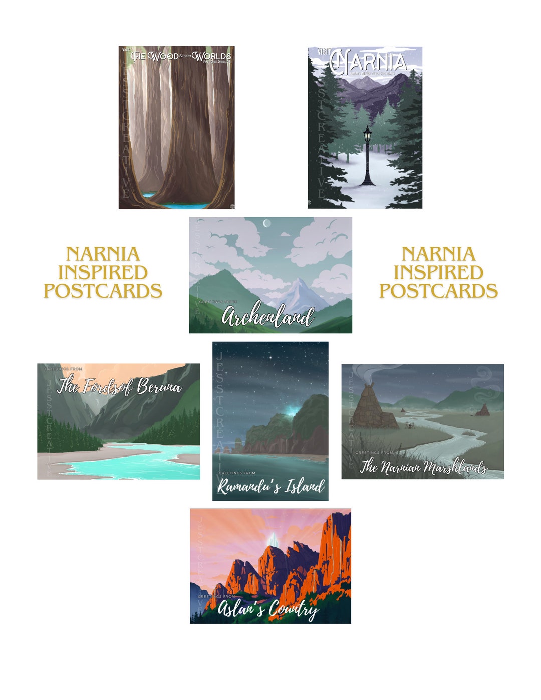Narnia Inspired Postcards Full Set - Etsy