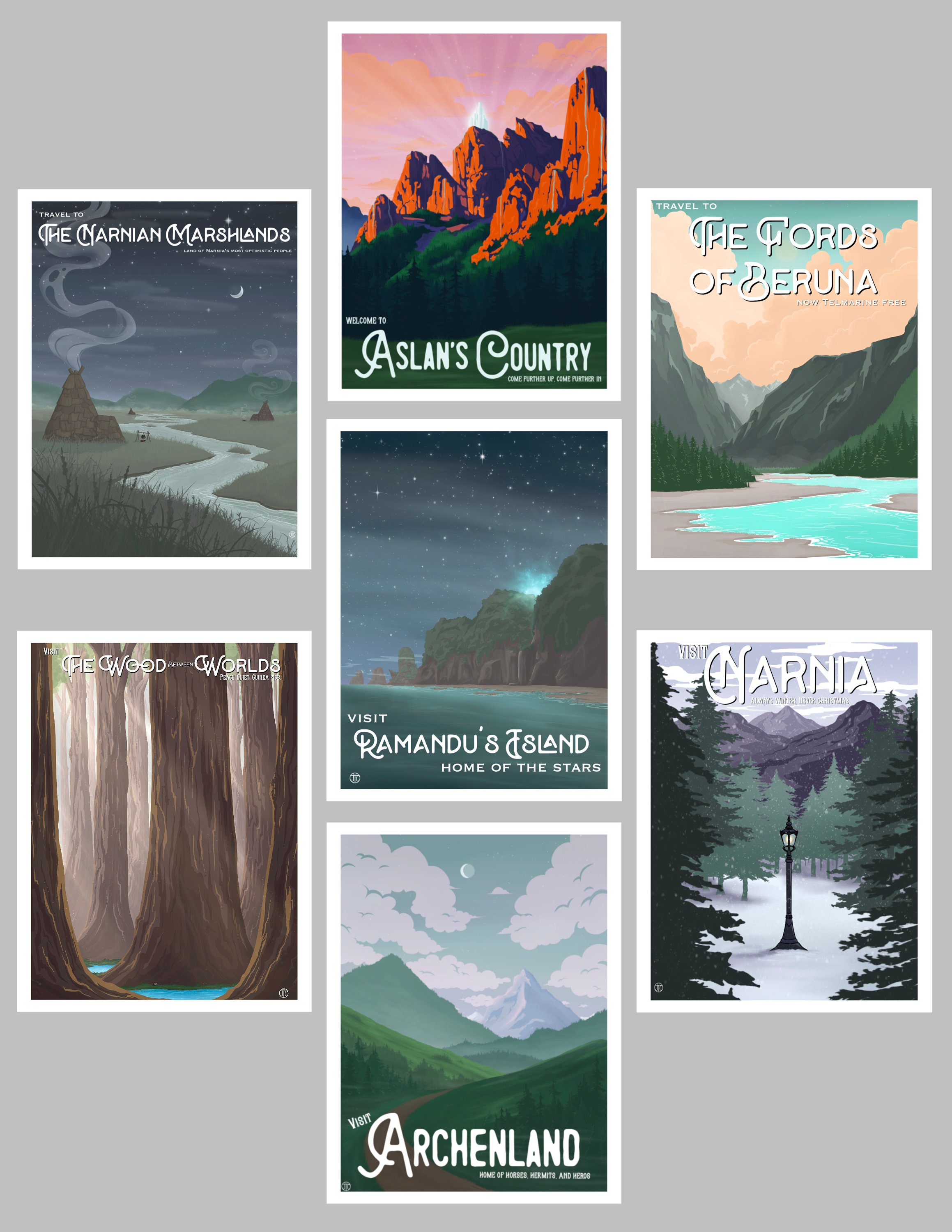 Narnia Inspired Travel Posters Full Set - Etsy