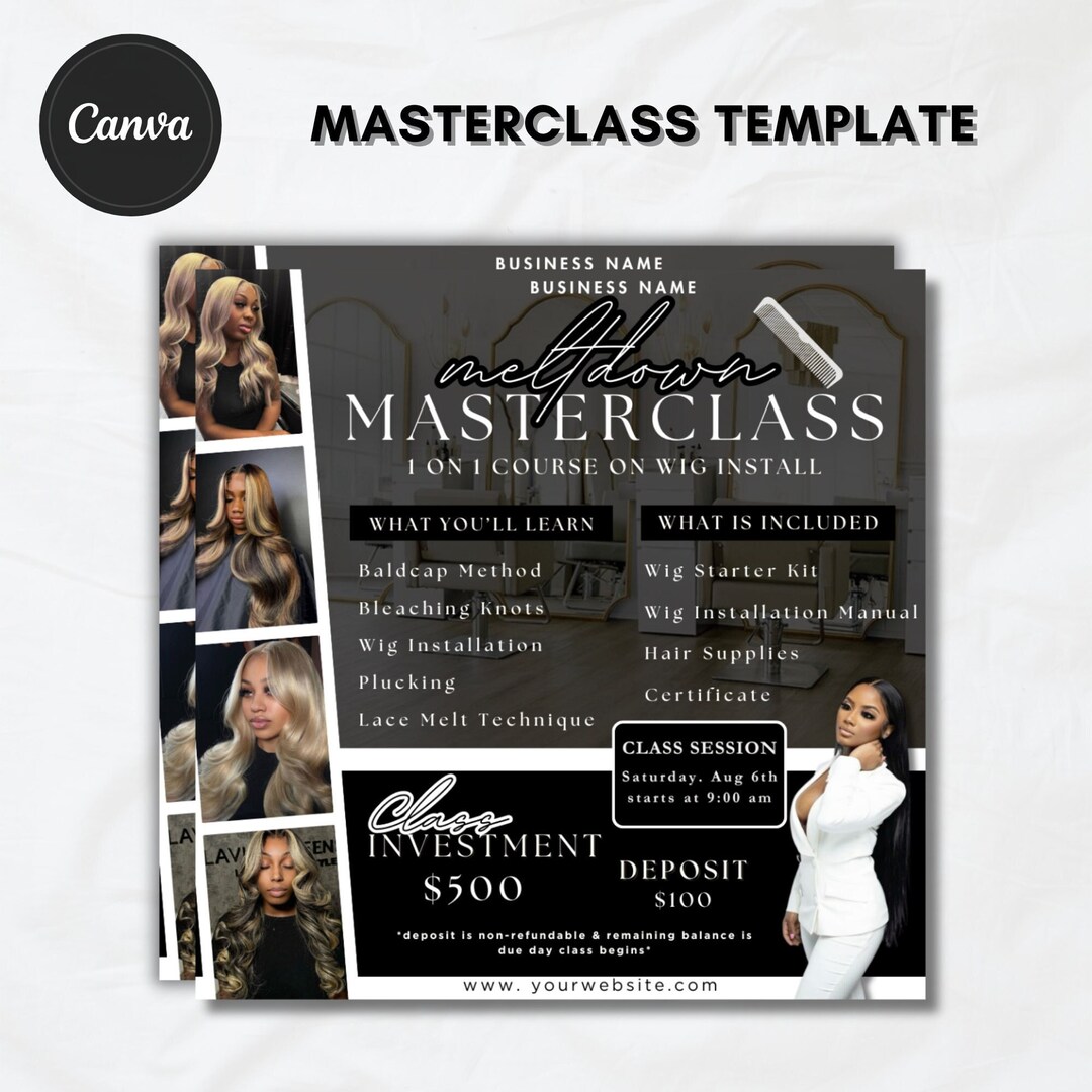 Masterclass Flyer 1 on 1 or Class, Business Class, Social Media ...