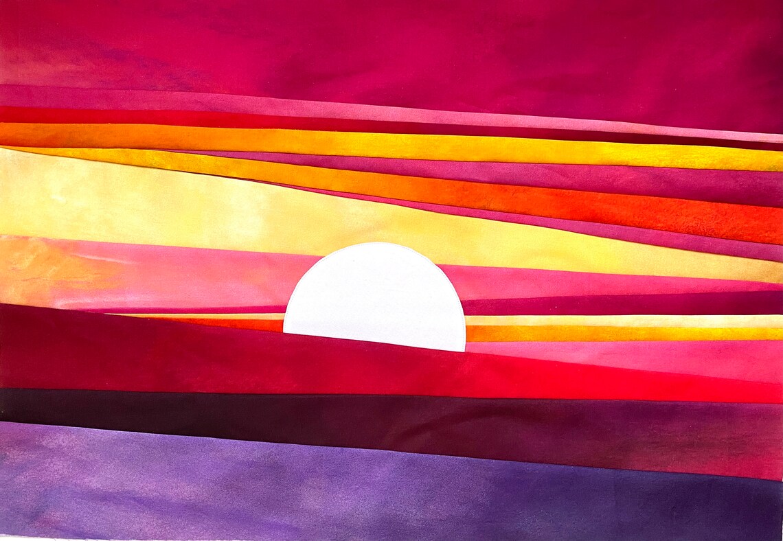 Sorbet Sunset Quilt Pattern, Sunset Foundation Paper Piecing Quilt ...