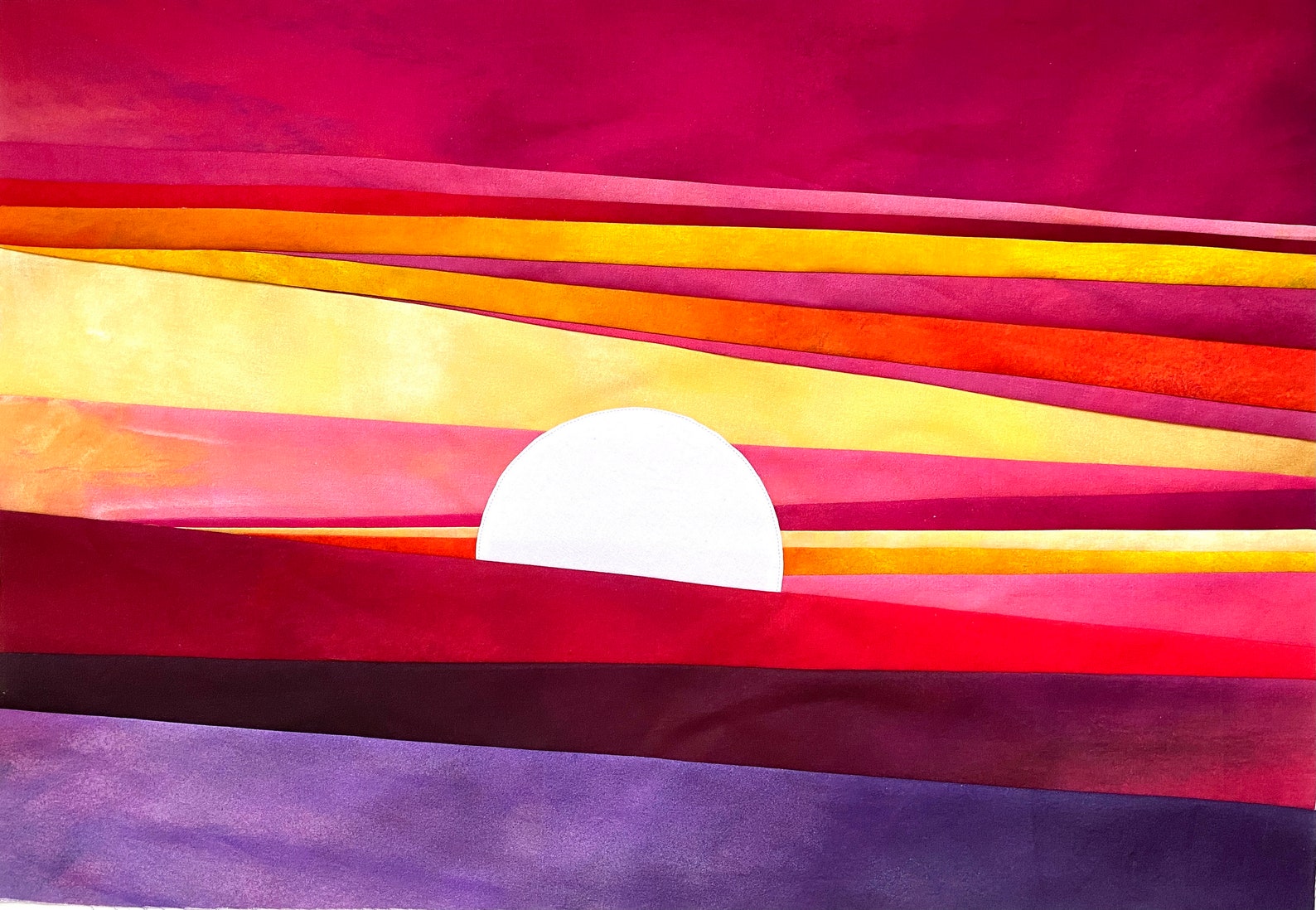 Sorbet Sunset Quilt Pattern, Sunset Foundation Paper Piecing Quilt ...