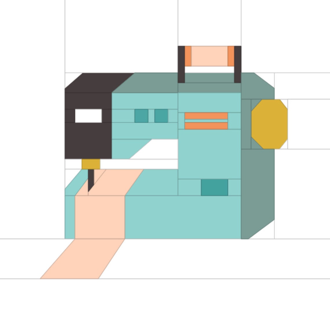 PDF Sewing Machine Foundation Paper Piecing FPP Quilt Block - Etsy