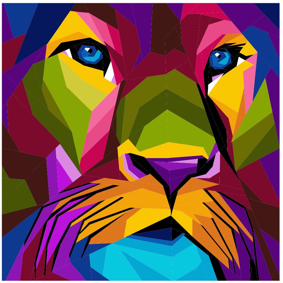 PDF the Heart of a Lion Foundation Paper Piece Pattern Lion - Etsy