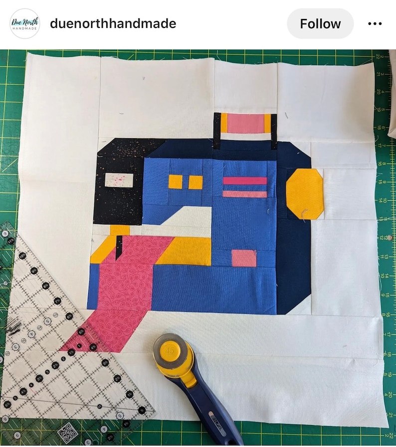 PDF Sewing Machine Foundation Paper Piecing FPP Quilt Block - Etsy