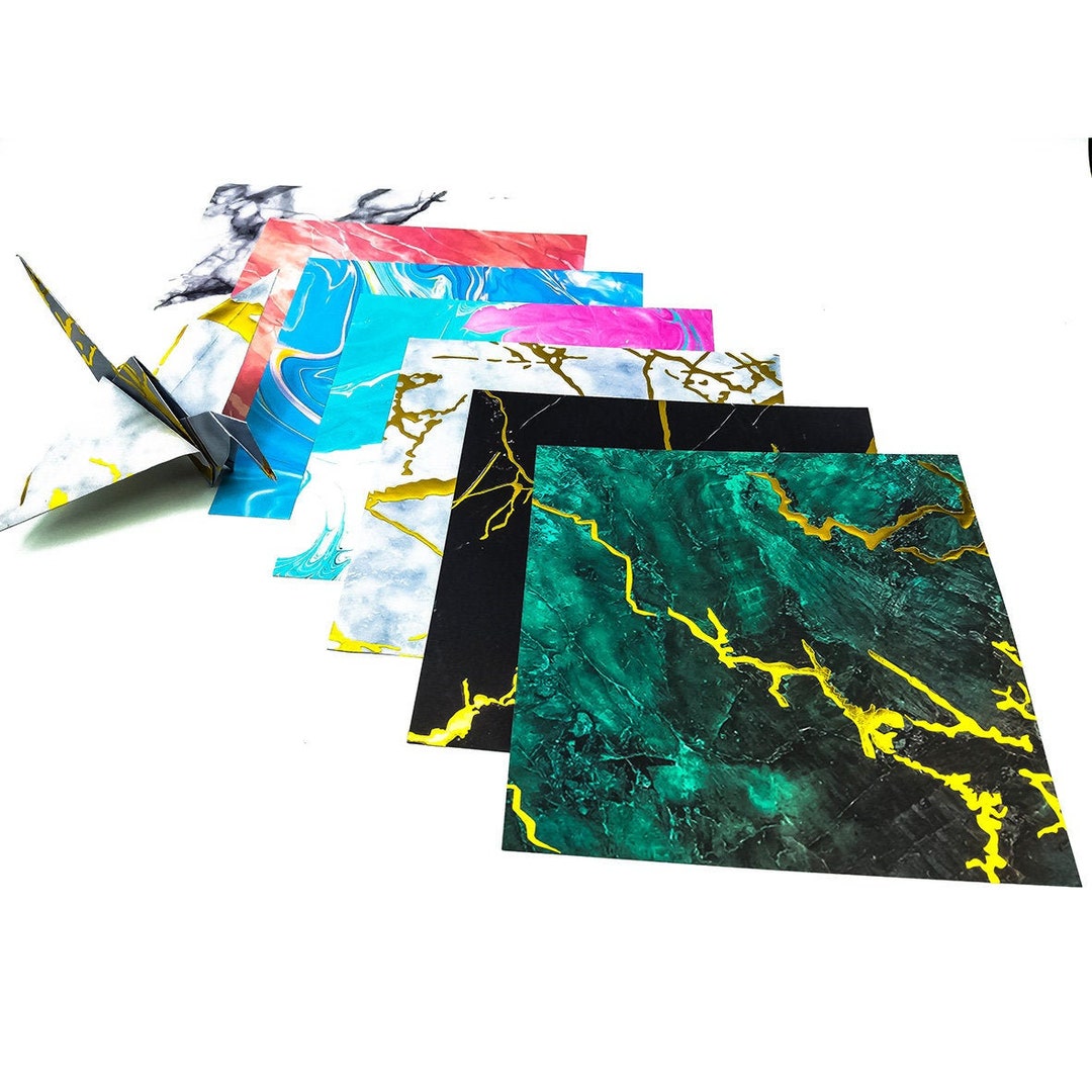 100 Marbled Origami Papers 15X15 CM - Etsy UK