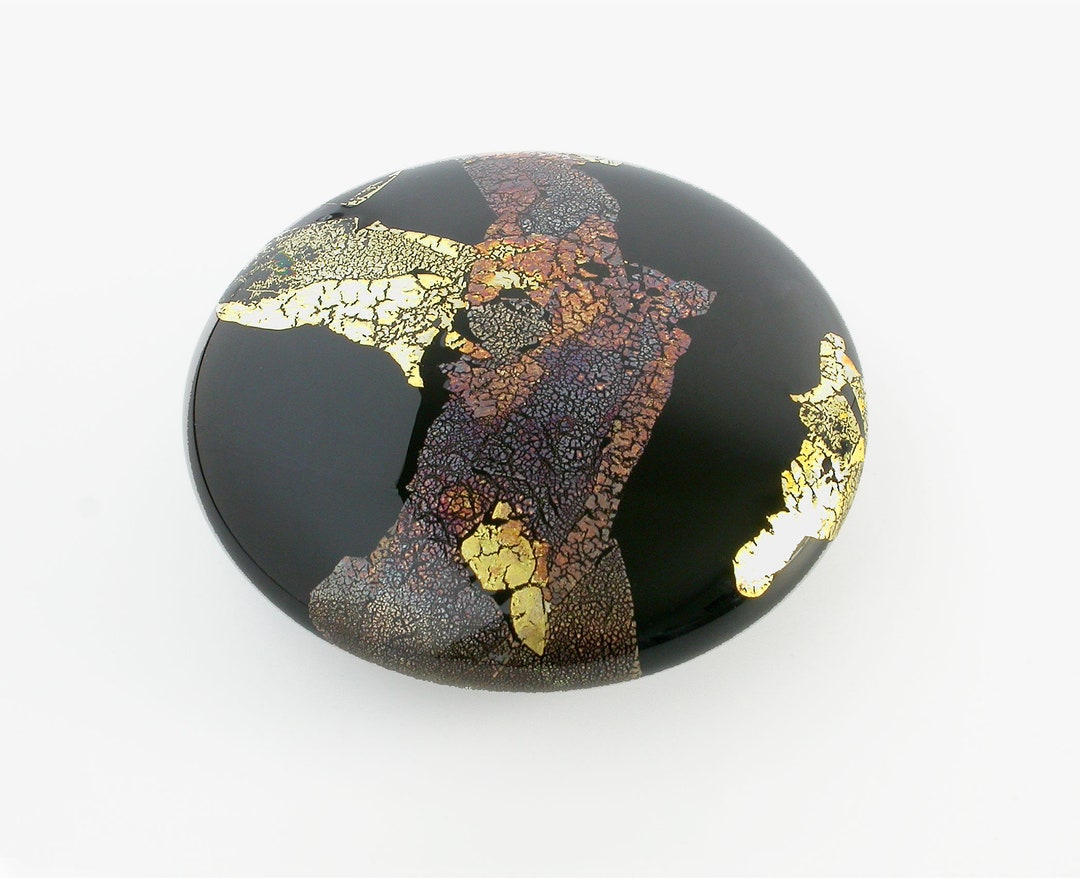 Randy Strong Gold & Copper Leaf Vintage Handblown Glass Paperweight - Etsy