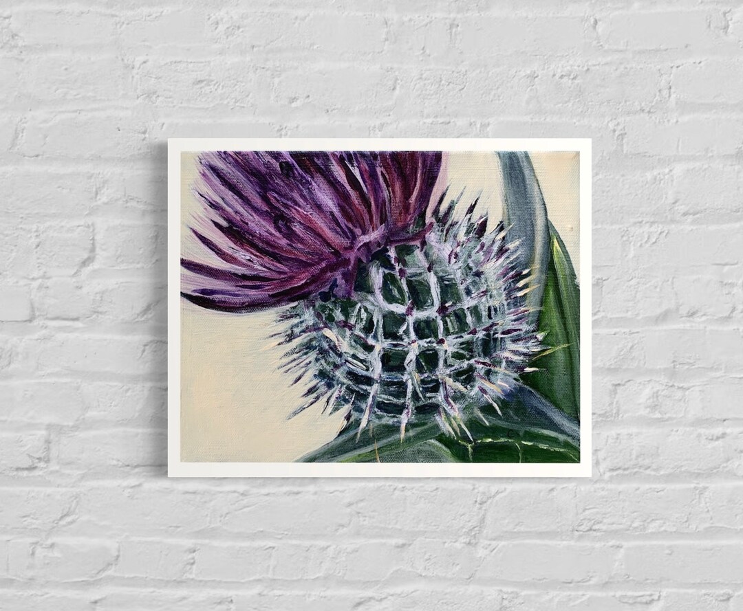 Scottish Thistle Art Print - Botanical Wall Art From Original Acrylic ...