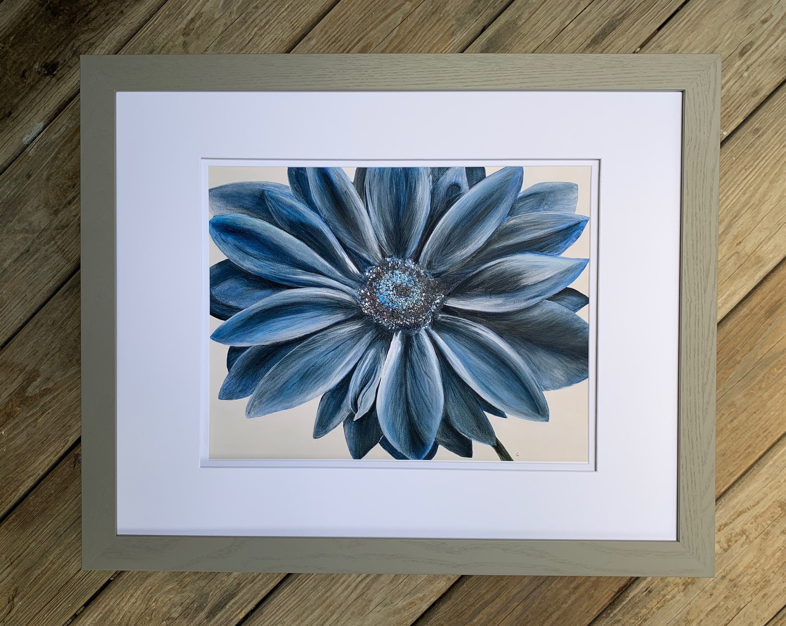 Blue Flower Print - Etsy