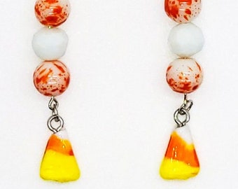 Candy Corn Perler Bead Earrings | Halloween Earrings | Candy Corn ...