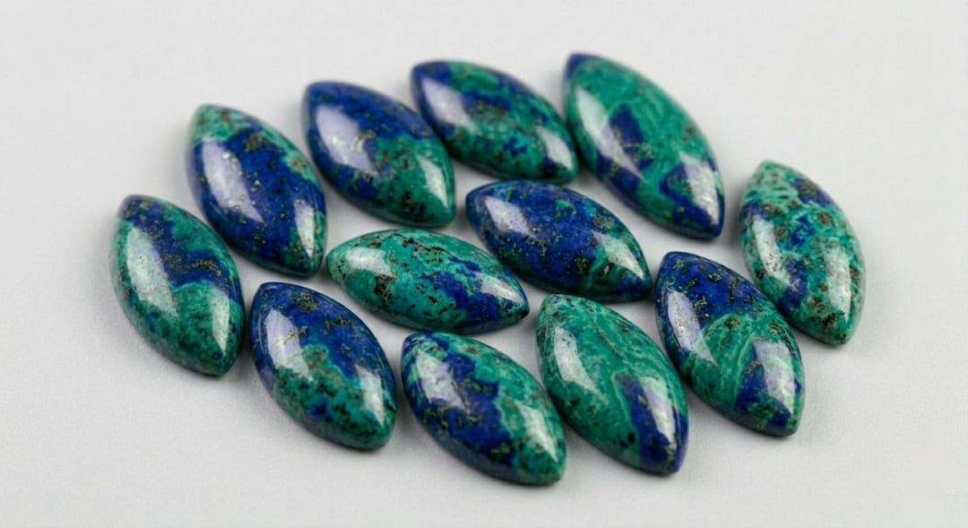Azurite Cabochon:aaa+ Natural Marquise Gemstone, Calibrated Flat Back ...
