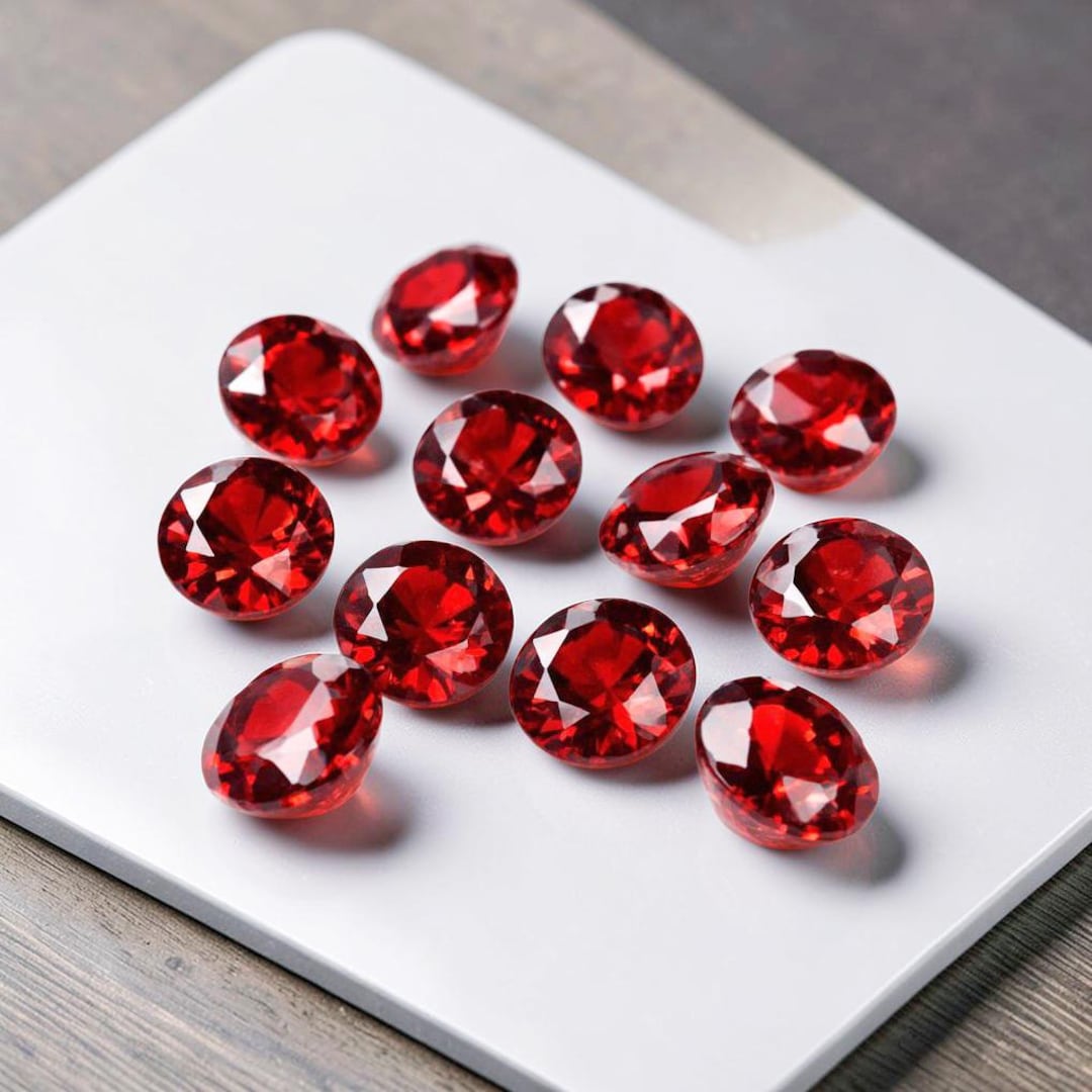 AAA+ Mozambique Garnet Round Faceted Gemstone, Multiple Sizes Natural ...