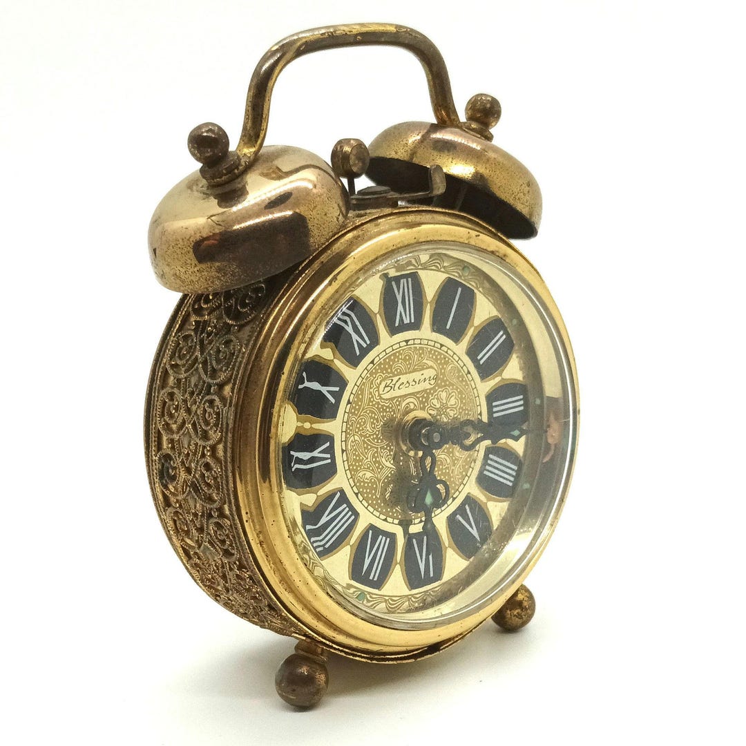 Blessing Clock, Vintage Wind up Clock, Vintage Alarm Clock, Filigree ...