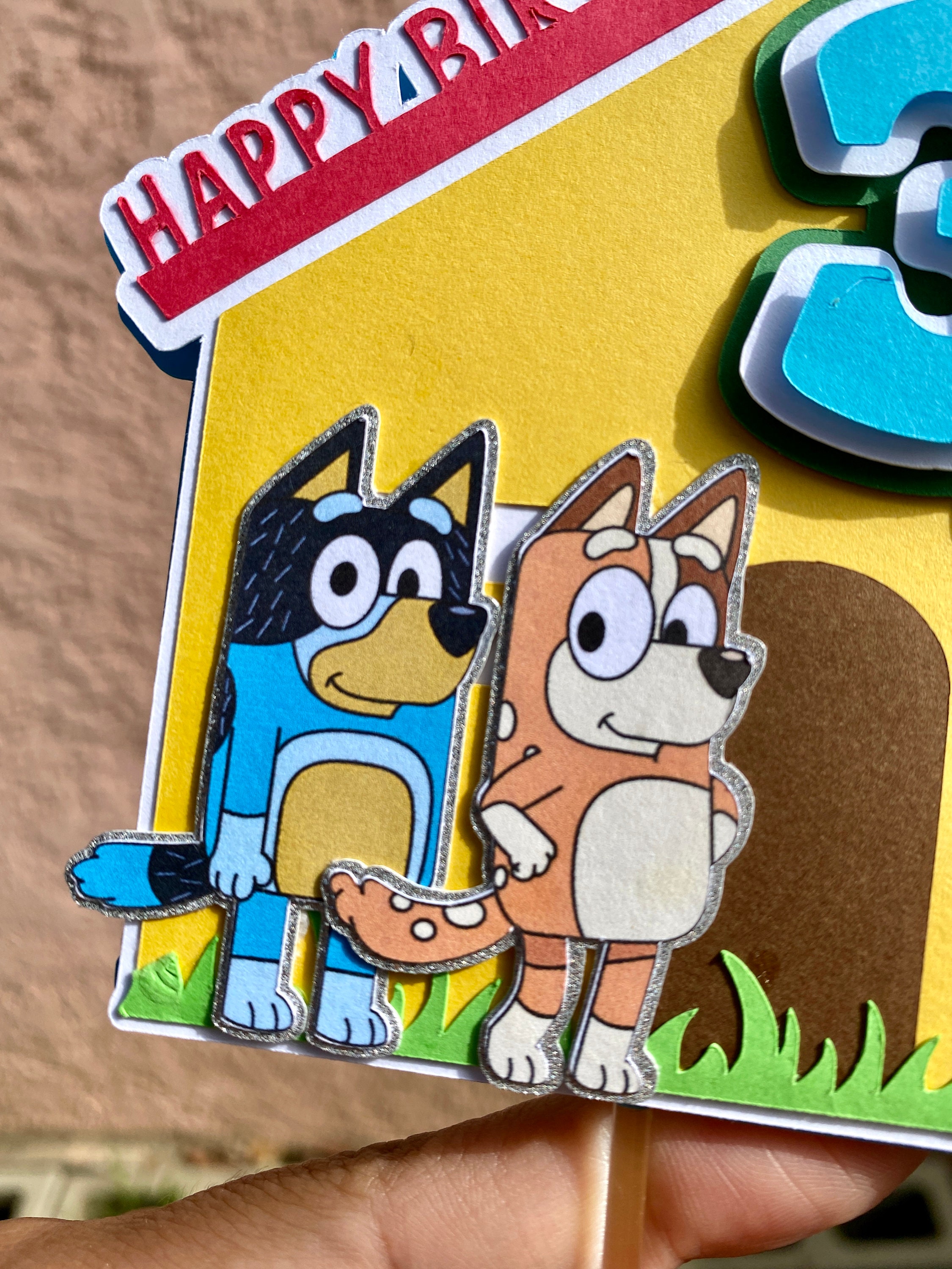 Bluey Inspired Cake Topper, Custom Cake Topper, Birthday Cake Topper ...