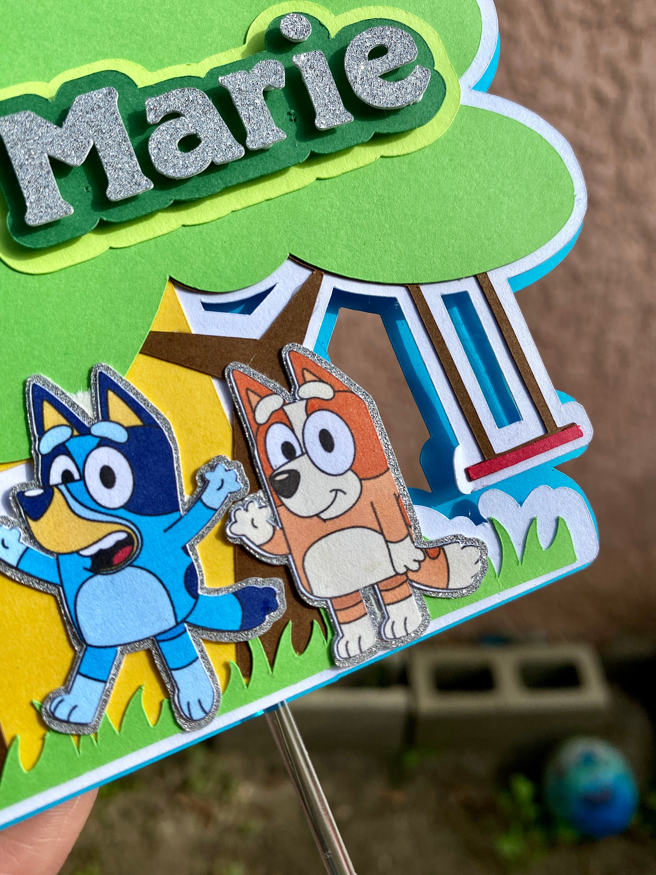 Bluey Inspired Cake Topper, Custom Cake Topper, Birthday Cake Topper ...