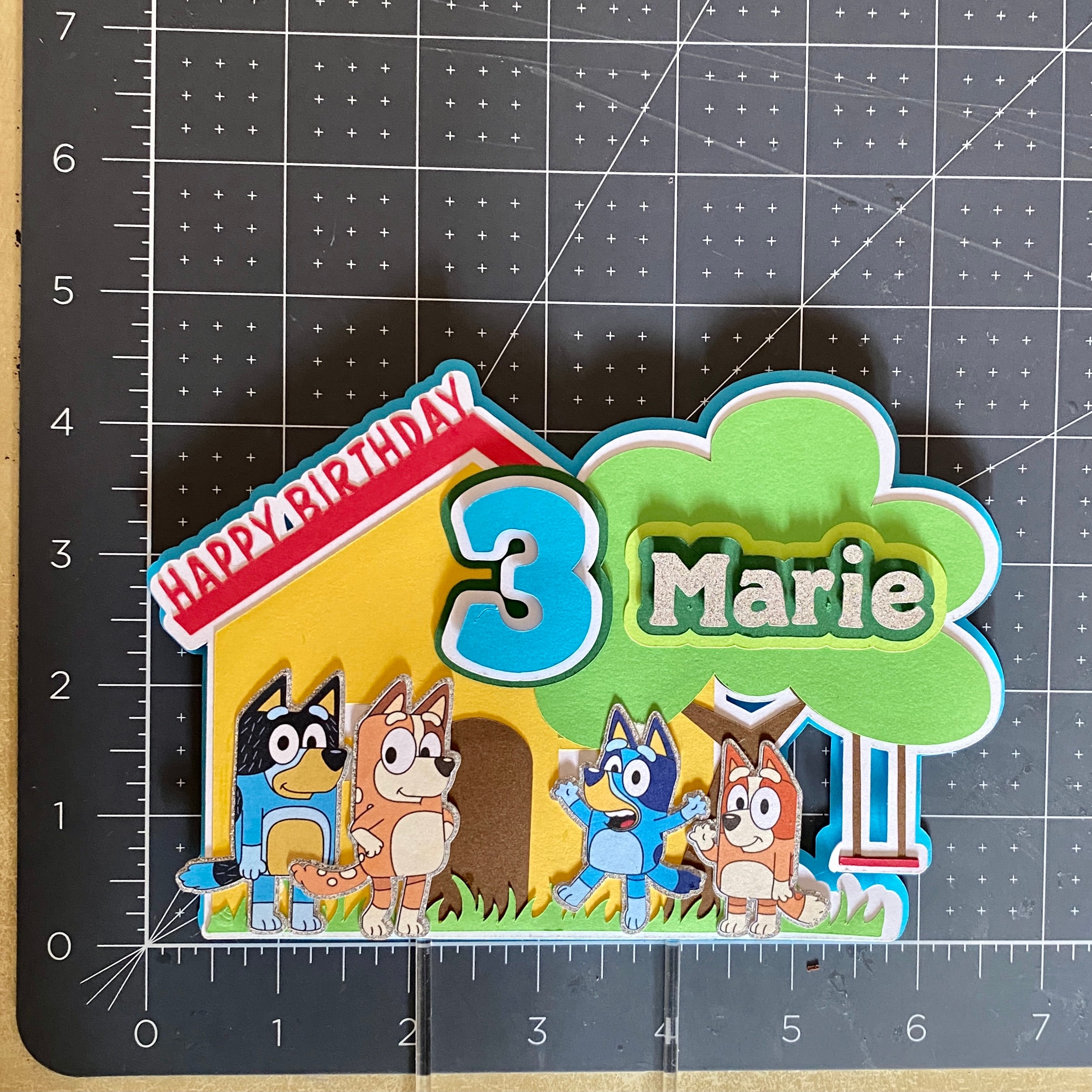 Bluey Inspired Cake Topper, Custom Cake Topper, Birthday Cake Topper ...