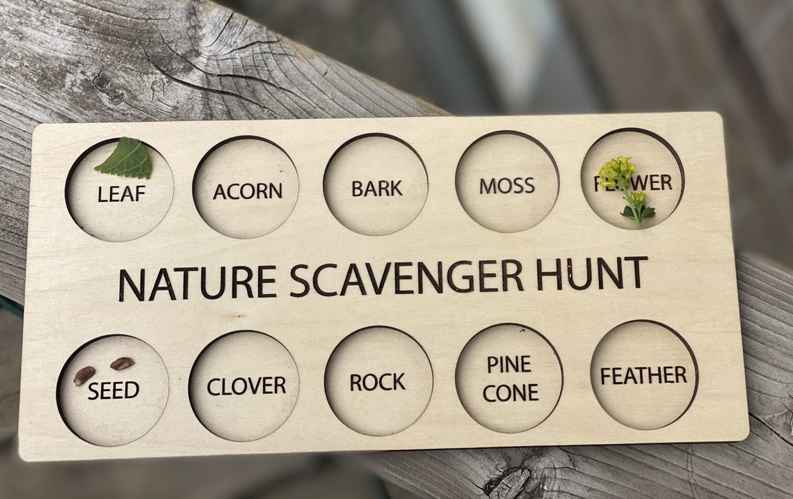 Nature Scavenger Hunt SVG Laser Cut File for Glowforge SVG Montessori ...