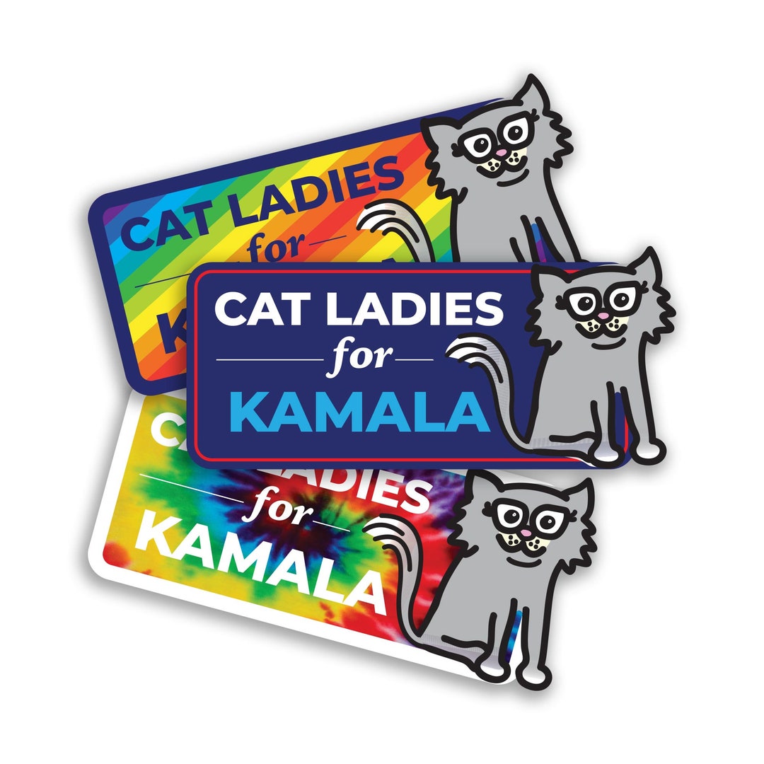 Cat Ladies for Kamala - Bumper Sticker - 6" X 2.75" Decal - 6 Mil - Etsy