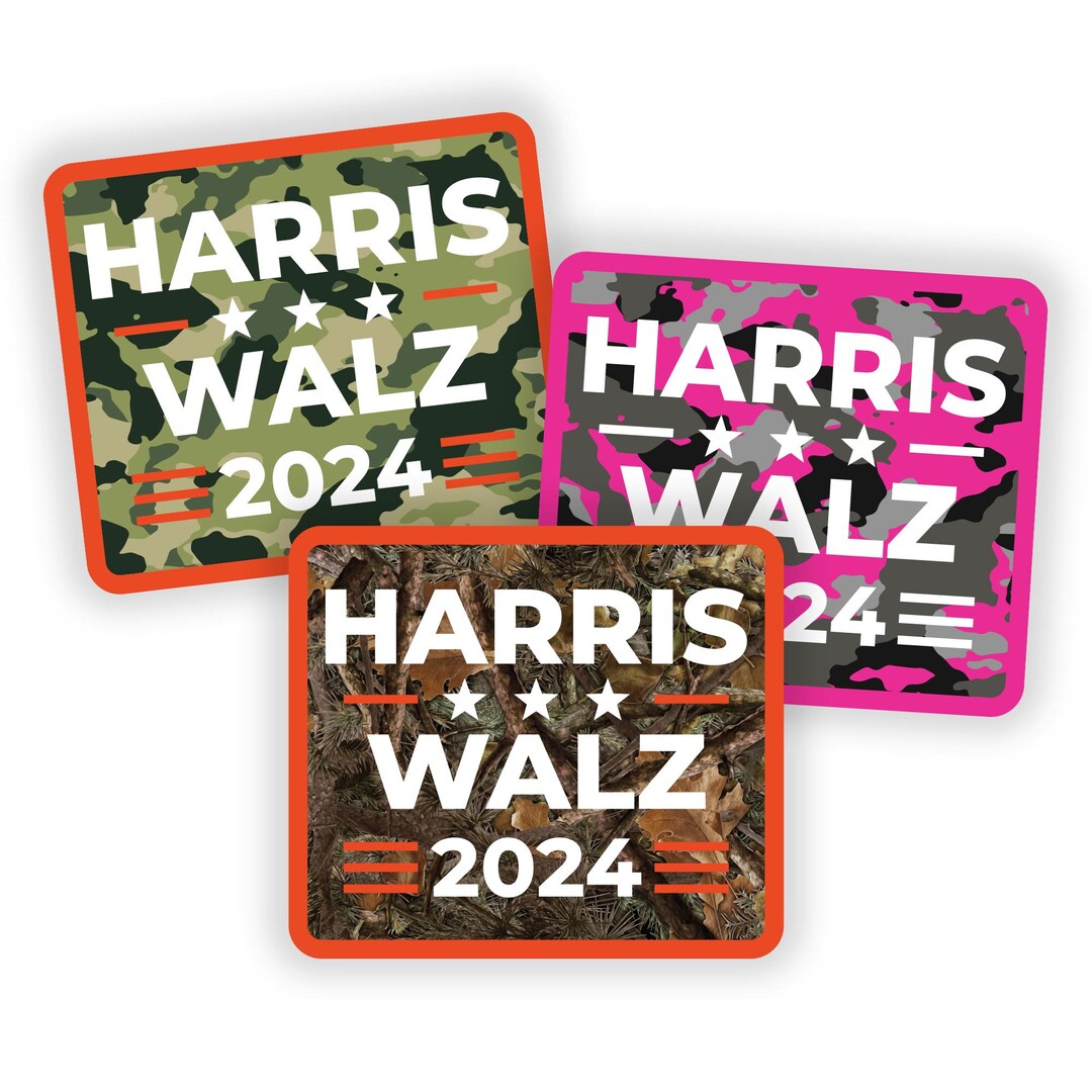 CAMO Harris Walz 2024 - Bumper Sticker - 4" X 3.5" Decal - 6 Mil - Etsy