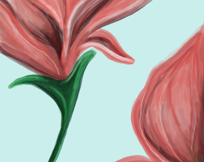 Spring Garden Flower Illustration Wall Art Poster Ready-to-hang - Etsy