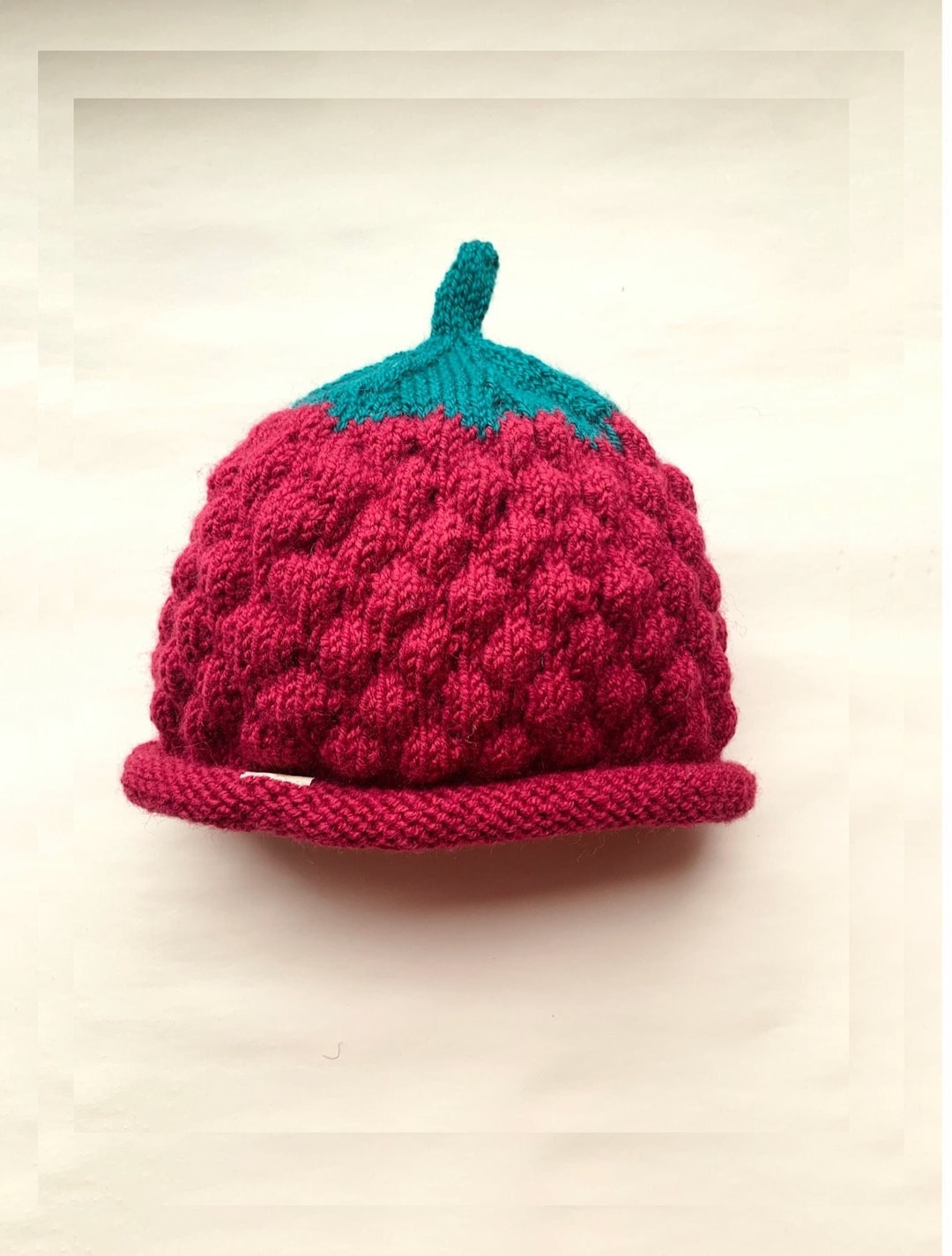 Raspberry Knit Hat, Fruit Hat for Kids - Etsy