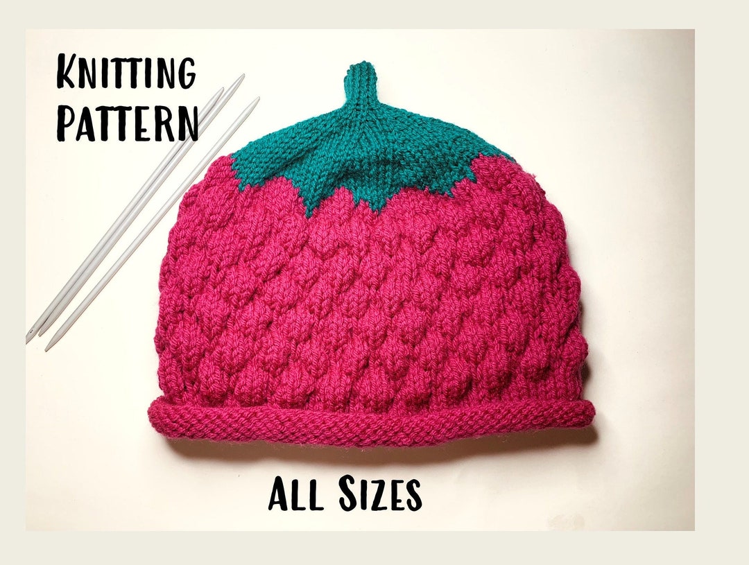 Raspberry Hat Knitting Pattern for All Sizes, Fruit Hat Pattern or Kids ...