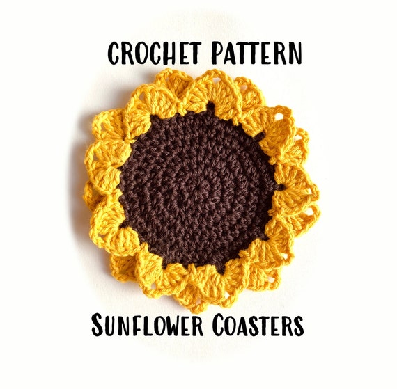 Sunflower Crochet Coaster Pattern - Etsy