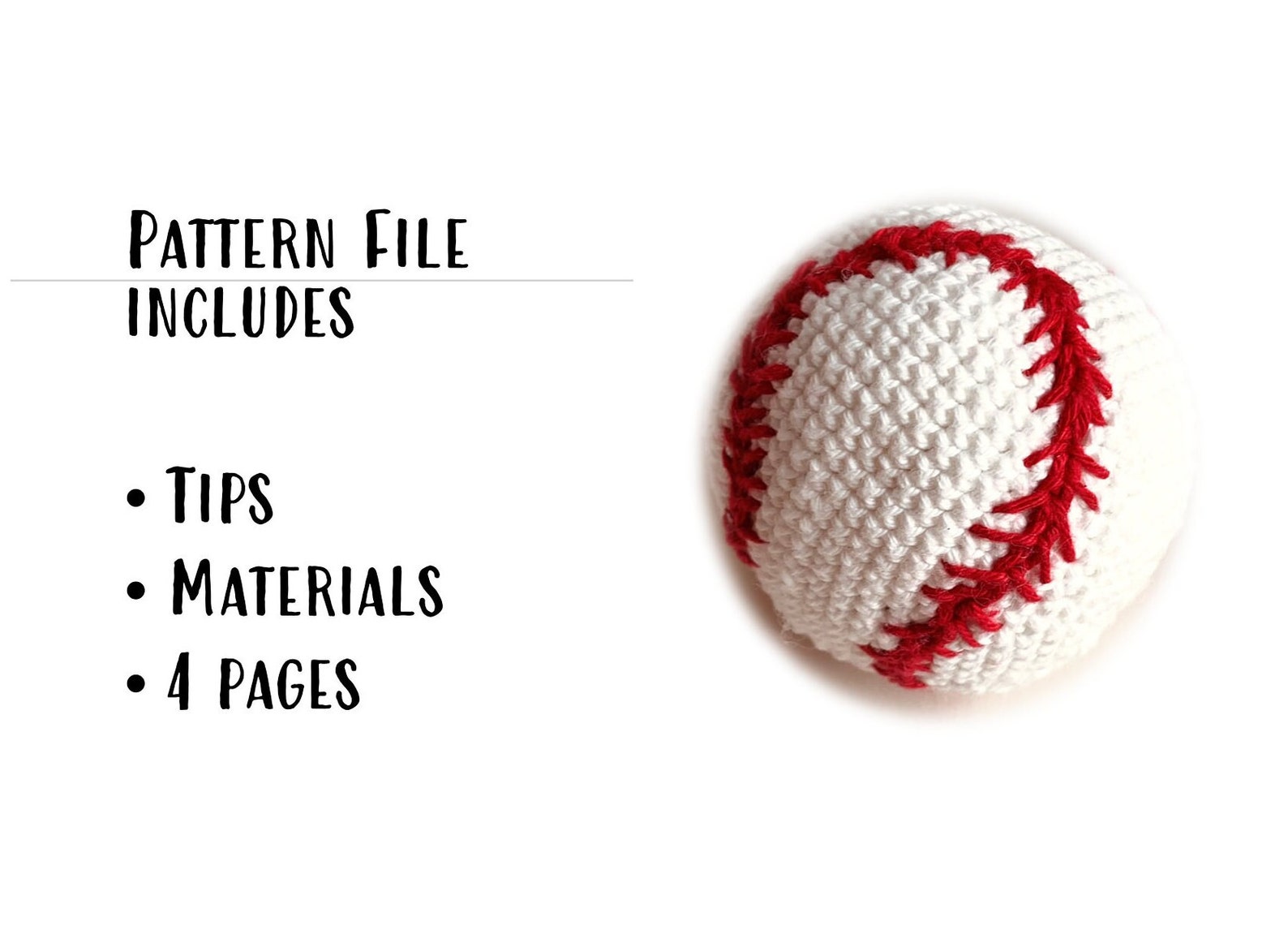 Beginner Crochet Baseball Amigurumi Pattern (PDF Download) - Etsy