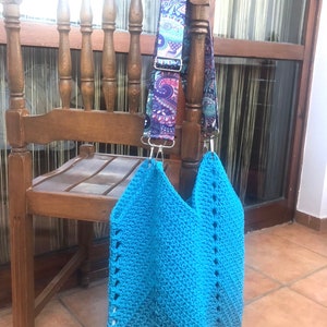 Blue Summer Bag, Crochet Beach Bag, Blue Handbag, Ready to Ship Bag - Etsy