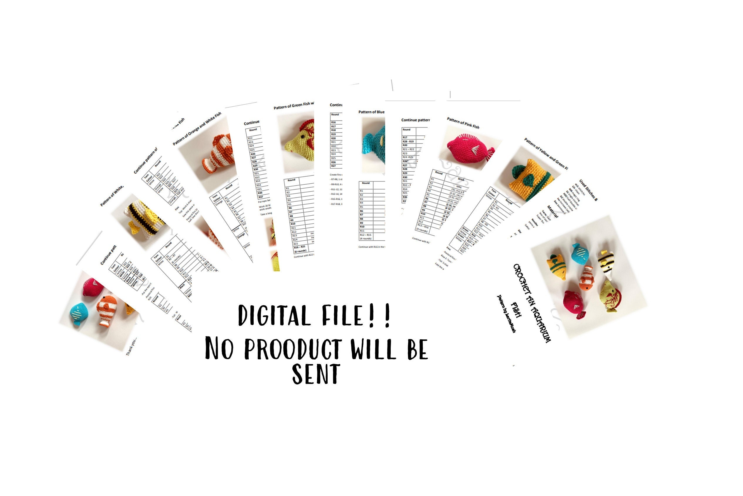 Crochet Pattern Fish PDF Fish Bundle Fish Crochet Pattern - Etsy
