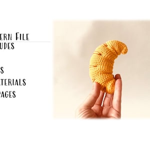 Croissant Crochet Pattern, Crochet Croissant Pattern, Crochet Food ...