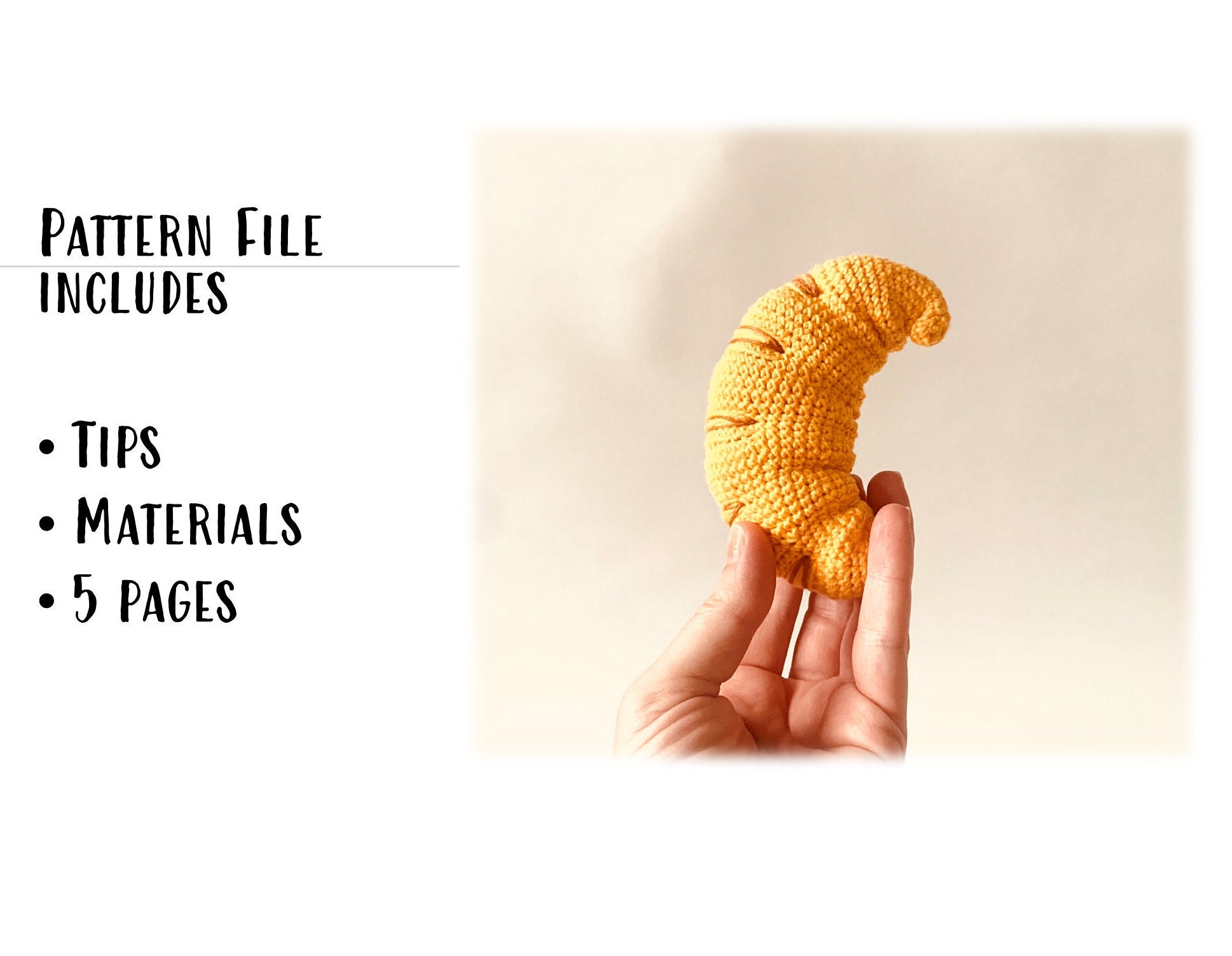 Crochet Croissant Pattern, Amigurumi Plush Play Food (PDF Pattern) - Etsy