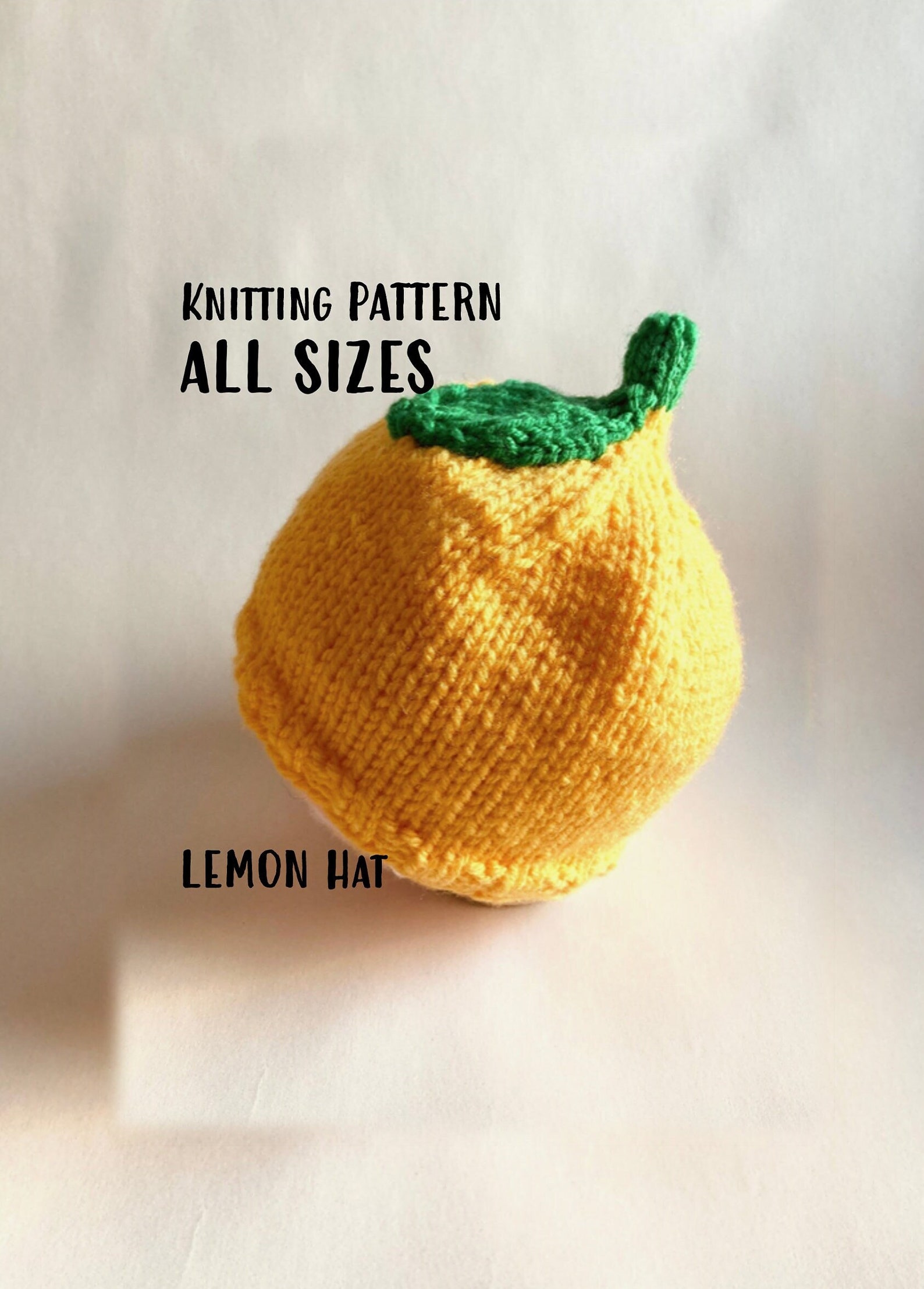 Lemon Knit Hat Pattern: All Sizes (PDF Pattern) - Etsy