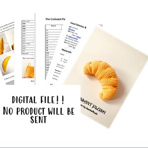Croissant Crochet Pattern, Crochet Croissant Pattern, Crochet Food ...