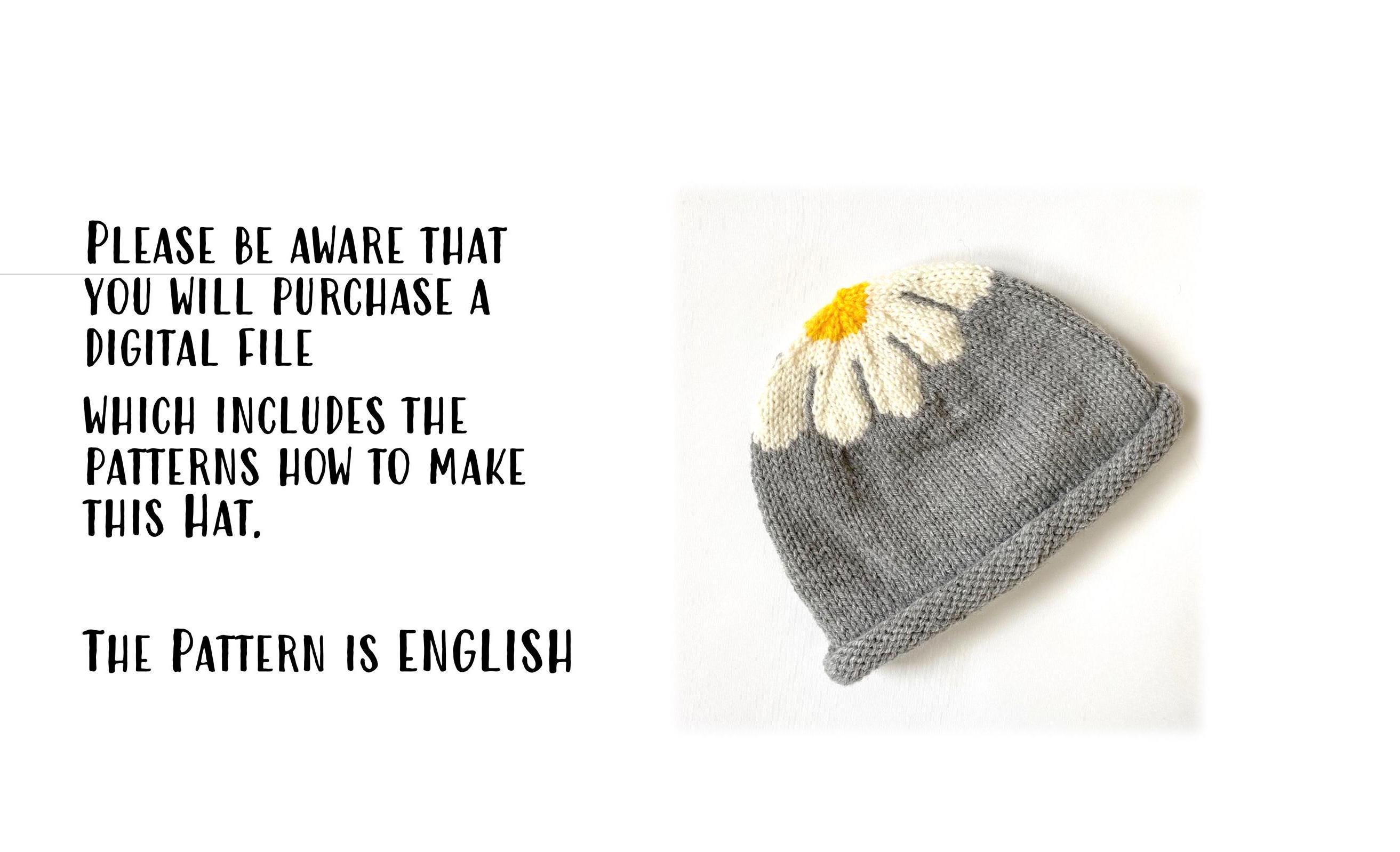 Daisy Flower Hat Knitting Pattern: All Sizes (PDF Pattern) - Etsy