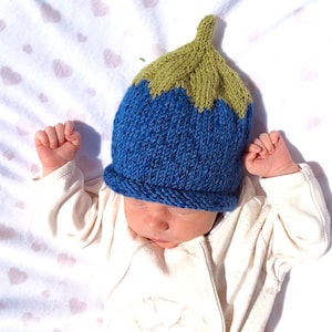 Blueberry Knit Hat Pattern for All Sizes, Fruit Hat Pattern for Babies ...